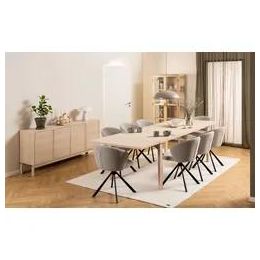 Vcm Esstisch ACTONA GROUP "Linley Tisch", weiß (weiß pigmentiert eiche), B:200cm H:75cm T:100cm, Tische, Eichenfurnier geölt, Ausziehplatte vorbereitet, B: 200 cm