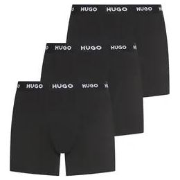 Boxer HUGO UNDERWEAR "BOXERBR TRIPLE", Herren, Gr. XL (54), schwarz 005, Jersey, Obermaterial: 95% Baumwolle, 5% Elasthan, körpernah, Unterhosen, mit elastischem Bund