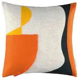 Kissenhülle Tom Tailor "Summer Shapes" Gr. 1, orange (apricot, orange, pfirsich), B:45cm H:0,5cm L:45cm, Leinen, Leinen, Polyester, Kissenbezüge