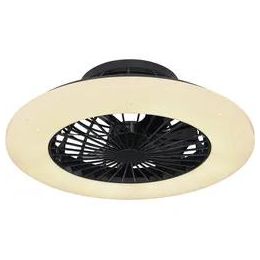 Globo LIGHTING Deckenleuchte "TRAVO", schwarz, 1 Stk., Leuchten, Ventilator/ Küche / Wohnbereich / Schlafzimmer /schwarz / Flügel innen