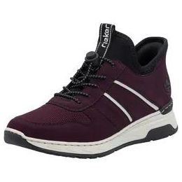 Slip-On Sneaker Rieker "Ready2GO", Damen, Gr. 38, lila (brombeere, schwarz), Nubuklederimitat, Textil, Schuhe, Schlupfschuh, Halbschuh, Freizeitsneaker mit MemoSoft-Innensohle