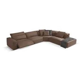 Ecksofa Egoitaliano "Beverly, extravangantes Designsofa mit erstklassigem Sitzkomfort", beige (safari), B:378cm H:95cm T:282cm, Leder NUVOLE (Echtes Rindsleder). Halbnatürliches, halbnarbiges Rindsleder mit einer natürlichen Körnung von 1, 2 bis 1, 4 mm. Dieses Leder hat eine weiche, wachsartige Haptik mit mattem Aussehen und einem Wolkeneffekt. Es handelt sich um ein Naturleder, das die ursprüngl