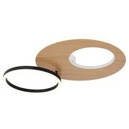 Globo LIGHTING LED Deckenleuchte "FORSI", weiß, Leuchten, Deckenlampe/Wohnzimmer/Schlafzimmer/modern/Holz