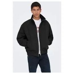 Only & Sons Bomberjacke ONLY & SONS "ONSDUNCAN PADDED JACKET OTW", Herren, Gr. S, schwarz, Web, Obermaterial: 100% Polyester, unifarben, regular fit normal, hoch geschlossener Ausschnitt, Jacken