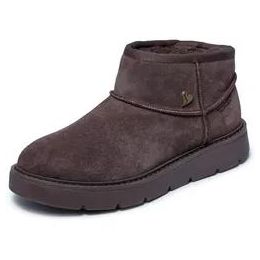 Winterboots Skechers "KEEPSAKES COZY-COZY MINI", Herren, Gr. 40, dunkelbraun, Veloursleder, Schuhe Winterboots, Snowboots, Schlupfstiefel mit Plateausohle