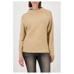 Strickpullover monari, Damen, Gr. 38, cognac, Strick, Obermaterial: 50% Polyacryl, 28% Polyester, 13% Wolle, 9% Alpaka, unifarben, regular fit hüftlang, Rundhals, Raglanärmel Rippstrickbündchen, Pullover, Regular fit mit Rundhalsausschnitt