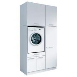 Mehrzweckschrank-Set LAUNDREEZY "Laundreezy, 4-tlg. Mehrzweckschrank-Set B/H/T 118/238/68 cm", weiß matt, B:118cm H:238cm T:68cm, Holzwerkstoff, Kastenmöbel-Sets, Breite 118 cm, Soft-Close-Funktion für Türen