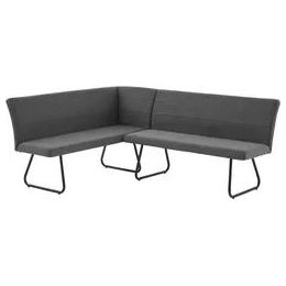 Eckbank OTTO HOME "Blee", anthrazit, H:87cm T:160cm, FSC-zertifizierter Holzwerkstoff, Sitzbänke, pflegeleichter Strukturstoff, komfortable Polsterung, Metallgestell