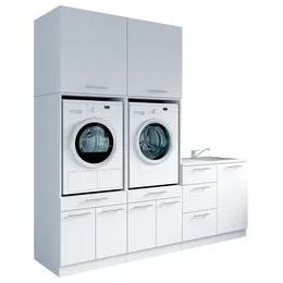 Mehrzweckschrank-Set LAUNDREEZY "Laundreezy, 6-tlg. Mehrzweckschrank-Set B/H/T 238/238/68 cm", weiß matt, B:236cm H:238cm T:68cm, Holzwerkstoff, Kastenmöbel-Sets, Breite 238 cm, Soft-Close-Funktion für Türen