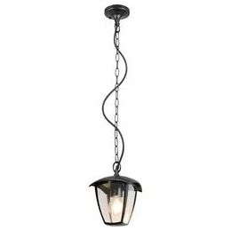 Trio LEUCHTEN Außen-Deckenleuchte "VENTA, Outdoor Pendelleuchte 1-flammig, exkl 1x E27 max 10W, IP44", schwarz (schwarz matt), 1, H: 82cm, 1 Stk., Leuchten, Terrassen Hängelampe, Pendelleuchte Garten max Höhe 82cm