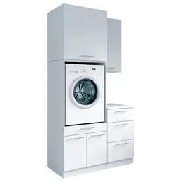 Mehrzweckschrank-Set LAUNDREEZY "Laundreezy, 4-tlg. Mehrzweckschrank-Set B/H/T 118/238/68 cm", weiß matt, B:118cm H:238cm T:68cm, Holzwerkstoff, Kastenmöbel-Sets, Breite 118 cm, Soft-Close-Funktion für Türen