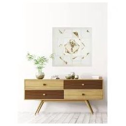 Bild mit Rahmen Gilde "Bild quadratisch Run mehrfarbig H. 100 cm", bunt (farbe bild(er): mehrfarbig), B:100cm H:100cm T:20cm, Leinwand, Bilder