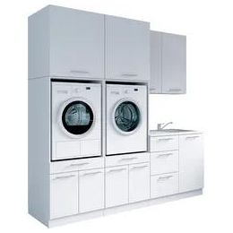 Mehrzweckschrank-Set LAUNDREEZY "Laundreezy, 8-tlg. Mehrzweckschrank-Set B/H/T 238/238/68 cm", weiß matt, B:236cm H:238cm T:68cm, Holzwerkstoff, Kastenmöbel-Sets, Breite 238 cm, Soft-Close-Funktion für Türen