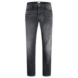 Jack & Jones Comfort-fit-Jeans JACK & JONES "JJIMIKE JJCOOPER ST 335 BF", Herren, Gr. 31, Länge 30, schwarz denim, Denim/Jeans, Obermaterial: 99% Baumwolle, 1% Elasthan, Abriebeffekte, comfort fit, Jeans