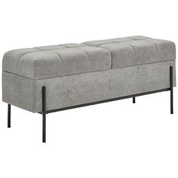 Xora Hockerbank, Grau, Schwarz, Metall, Textil, 2-Sitzer, 121x47x41 cm, Truhe im Sitz, Esszimmer, B&auml;nke, Sitzb&auml;nke