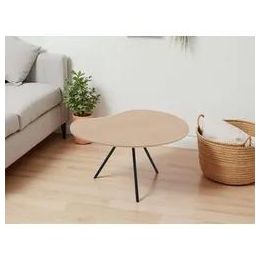 Couchtisch Home Affaire "Arendal, Tisch, Satztisch, Kaffeetisch, Sofatisch", eiche, schwarz, schwarz, eiche, B:61cm H:32,5cm T:49cm, Tische, Tischplatte mit Echtholzfurnier aus Eiche, Gestell aus Metall, FSC