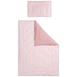 Patinio Babybettw&auml;sche Musselin Flora, Rosa, Textil, Blume, 100x135 cm, Textiles Vertrauen - Oeko-Tex&reg;, pflegeleicht, atmungsaktiv, hautfreundlich, b&uuml;gelleicht, schadstoffgepr&uuml;ft, weiche und anschmiegsame Oberfl&auml;che, Schlafen, Babybett-Ausstattung, Babybettw&auml;sche