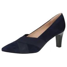 Pumps Peter Kaiser "Peter Kaiser Pumps Veloursleder/Textil", Damen, Gr. 39, blau (dunkelblau), Textil, Veloursleder, Schuhe