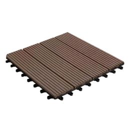 Floordirekt Terrassenfliese WPC Royal, Dunkelbraun, Holzwerkstoff, 30x30 cm, rutschfest, formstabil, UV-best&auml;ndig, Gartenzubeh&ouml;r, Terrassen- & Balkonb&ouml;den, Terrassenfliesen