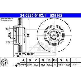 ATE Bremsensatz, Scheibenbremse 1420-43028 vorne rechts links bel&uuml;ftet 300mm f&uuml;r MAZDA FORD VOLVO AV61-2K021-BB BV61-2001-CB AV61-2K021-BA