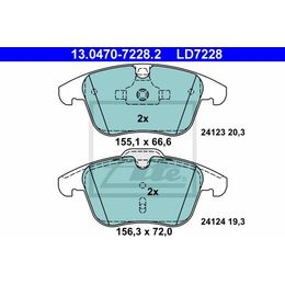 ATE Bremsensatz-Vorderachse Bremsensatz, Scheibenbremse vorne hinten rechts links bel&uuml;ftet 302mm f&uuml;r LAND ROVER FORD VOLVO 31202331 LR007055 30769056