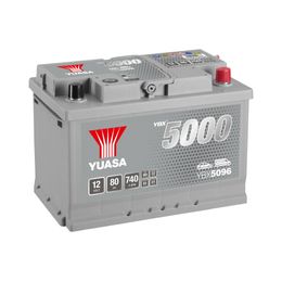 Yuasa YBX5000 - SMF 12V 80Ah 740A Starterbatterie für VW SUZUKI LAND ROVER IVECO SAAB VOLVO NISSAN DS RENAULT CITROËN/PEUGEOT FIAT VAUXHALL FORD ALFA