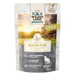 12x100 g Wildes Land Huhn PUR mit Distelöl