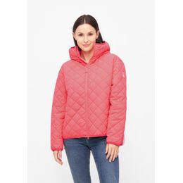 Steppjacke Derbe "Quiltby Short", Damen, Gr. 36, rot (sugar coral), Obermaterial: 100% Polyester; Futter: 100% Polyester, Basic, normal, Bündchen, Jacken, Wasserabweisend, Kapuze, 2-Wege Reisßverschluss