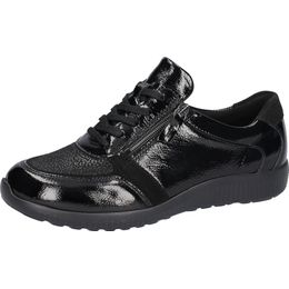 Waldläufer WALDLÄUFER Damen Sneaker "M-IRA-Soft", Gr. 4,5schwarz, Lackleder, Textil, Veloursleder, glänzend, Schuhe, Komfortschuh, Bequemschuh mit