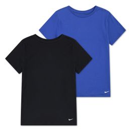T-Shirt Nike Sportswear "NHB BOYS 2PK CREW UNDERSHIRT", Kinder, Gr. L146152158, game royal, Jersey, Obermaterial: 60% Baumwolle, 40% Polyester, normal, Rundhals, Shirts, für Kinder