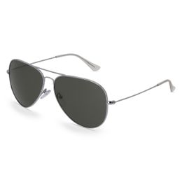 Fielmann BD 277 SUN CL | Unisex-Sonnenbrille | Fassung: Vollrand, Pilot, Edelstahl, Silber Glänzend | Glasfarbe: G15