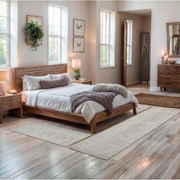 OTTO HOME Bettumrandung »Odenne« Höhe 10 mm Set, 3 tlg. handgewebter Wendeteppich, melierte Optik, reine Wolle, Wohnzimmer creme, grau...