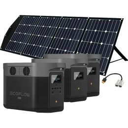 EcoFlow Solaranlage &raquo;Delta Max 1600 + 180W FSP-2 Offgridtec Faltbares Solarmodul&laquo; mit 2x Delta Max Erweiterungsakku 2016Wh, Plug and play schwarz...