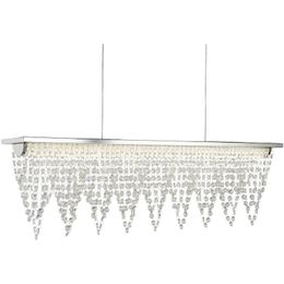 Searchlight H&auml;ngeleuchte &raquo;Drape LED Bar Pendant - Chrome Metal & Clear Crystal&laquo; LED-Modul 1 Stk. Neutralwei&szlig; Chrom und Klar