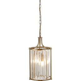 Searchlight Hängeleuchte »Victoria 2Lt Pendant - Antique Brass Metal & Clear Crystal« E14 1 Stk. Antikmessing und Klar