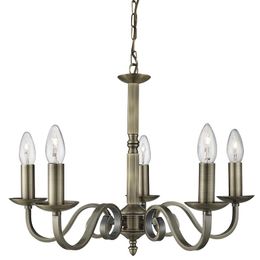 Searchlight Kronleuchter »Richmond 5Lt Pendant« E14 1 Stk. Antikmessing