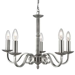 Searchlight Kronleuchter »Richmond 5Lt Pendant« E14 1 Stk. Satin-Silber 0