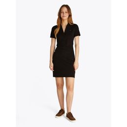 Tommy Hilfiger Polokleid »SLIM OPEN NK POLO DRESS SS« mit gestickter Flagge Black XL (42) - N-Gr N-Gr XL (42) Figurbetonte Passform, die deine...