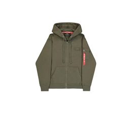 Alpha Industries Sweatjacke Herren Größe 5XL khaki / oliv / rot / weiß
