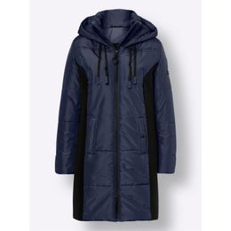 Heine Witt Damen Longjacke mit Kapuze, marine, Gr&ouml;&szlig;e 36