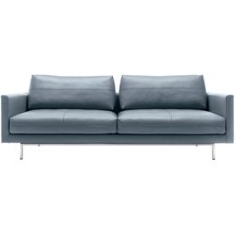 3-Sitzer "CR.414, Designsofa, edles Sofa, Loungesofa, Ledersofa, klares Design", blau (blaugrau), B:200cm H:91cm T:106cm, CREATION BY ROLF BENZ, Sofas, aus Leder oder Chenille, erstklassiger Sitzkomfort, legere Polsterung