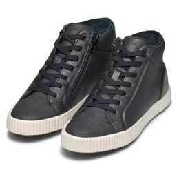 Sneaker Geox "D BLOMIEE G", Damen, Gr. 36, schwarz, Leder, Lederimitat, Schuhe, High Top Sneaker, Schnürboots, Winterboots mit wärmendem Futter