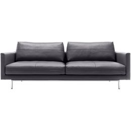 3-Sitzer "CR.414, Designsofa, edles Sofa, Loungesofa, Ledersofa, klares Design", schwarz, B:200cm H:91cm T:106cm, CREATION BY ROLF BENZ, Sofas, aus Leder oder Chenille, erstklassiger Sitzkomfort, legere Polsterung