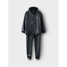 Regenmantel name it "NKNDRY10 für Mädchen mit Regenjacke und Hose im Set", Mädchen, Gr. 80, schwarz, Web, Obermaterial: 100% Polyester, unifarben, regular fit normal, elastischer Bund, Mäntel Regenanzug, unifarben, casual, regular fit, Kunstfaser, Web
