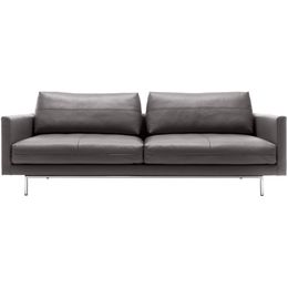 3-Sitzer "CR.414, Designsofa, edles Sofa, Loungesofa, Ledersofa, klares Design", grau (graubraun), B:200cm H:91cm T:106cm, CREATION BY ROLF BENZ, Sofas, aus Leder oder Chenille, erstklassiger Sitzkomfort, legere Polsterung