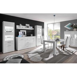 Wohnwand Inosign "BIANCO", weiß (weiß matt, weiß mdf hochglanz), Kastenmöbel-Sets