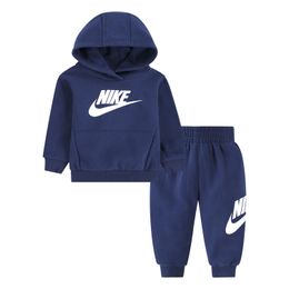 Jogginganzug Nike Sportswear "NKN CLUB FLEECE SET", Kinder, Gr. 86 (18), blau (midnight navy), Sweatware, Obermaterial: 60% Baumwolle, 40% Polyester, Sportanzüge, für Babys, mit Kapuze