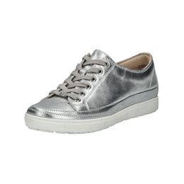 Sneaker Caprice "Caprice Sneaker Leder", Damen, Gr. 39, silber, Leder, Schuhe Sneaker