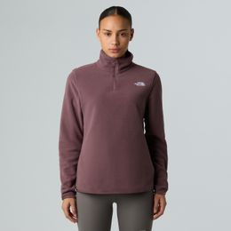 Strickfleece-Pullover The North Face "W GLACIER FLEECE 1/4 ZIP JACKET", Damen, Gr. XL, tawny quartz, Obermaterial: 100% Polyester, Pullover