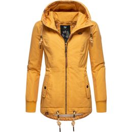 Winterjacke Ragwear "YM-Danka", Damen, Gr. L (40), gelb (kanariengelb), Außenmaterial: 100% Polyester, Innenfutter: 100% Polyester, Wattierung: 100% Polyester, tailliert hüftbedeckend, hoch geschlossener Ausschnitt, Ärmel ohne Ärmelschlitz Rippstrickbündchen, Jacken, stylische Winter Outdoorjacke mit Kapuze